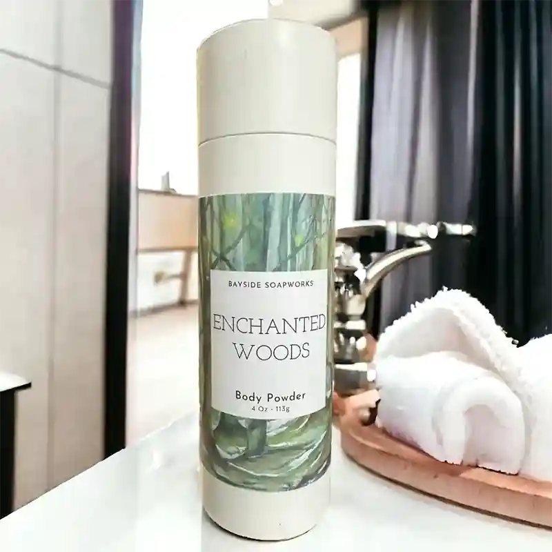 Enchanted Woods Body Powder | Talc Free Woody Scent – Bayside Soapworks